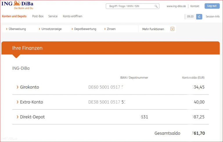 ING DiBa Depot Erfahrungen: Depot einrichten und Kontoübersicht